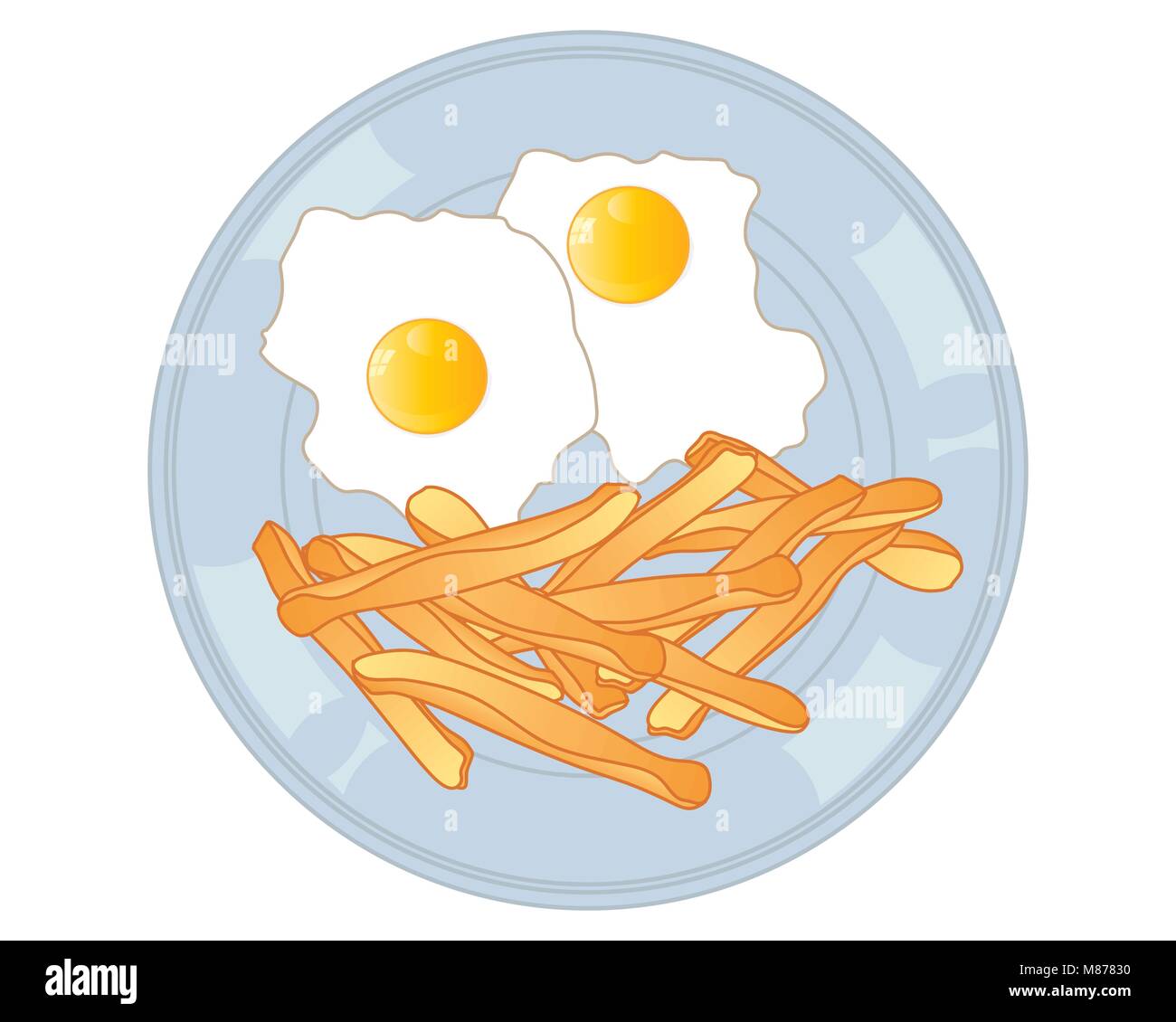 a vector illustration in eps 10 format of a plate of fried eggs and ...
