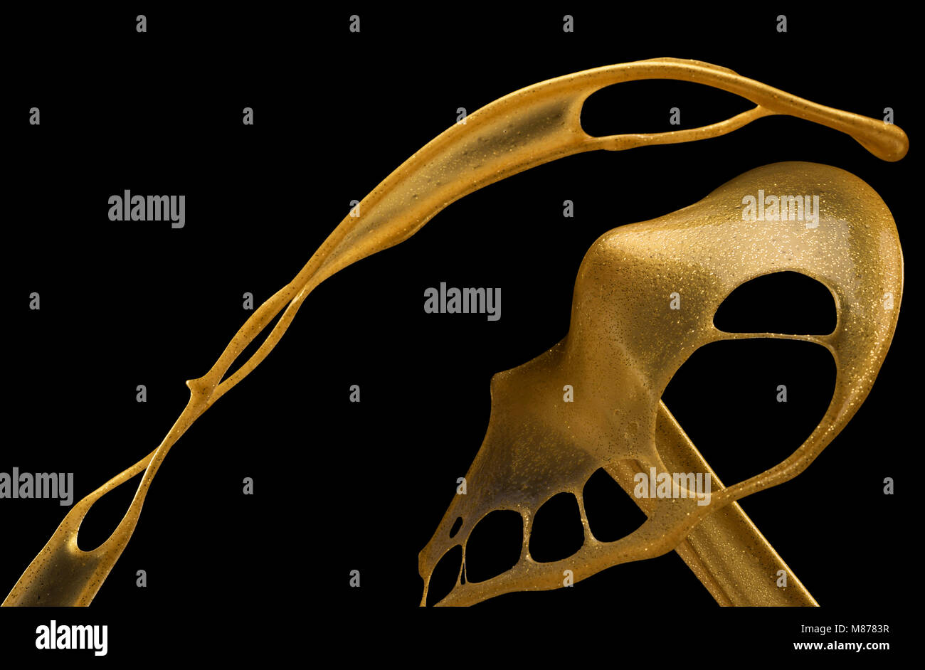 splendid golden splash over black background Stock Photo - Alamy