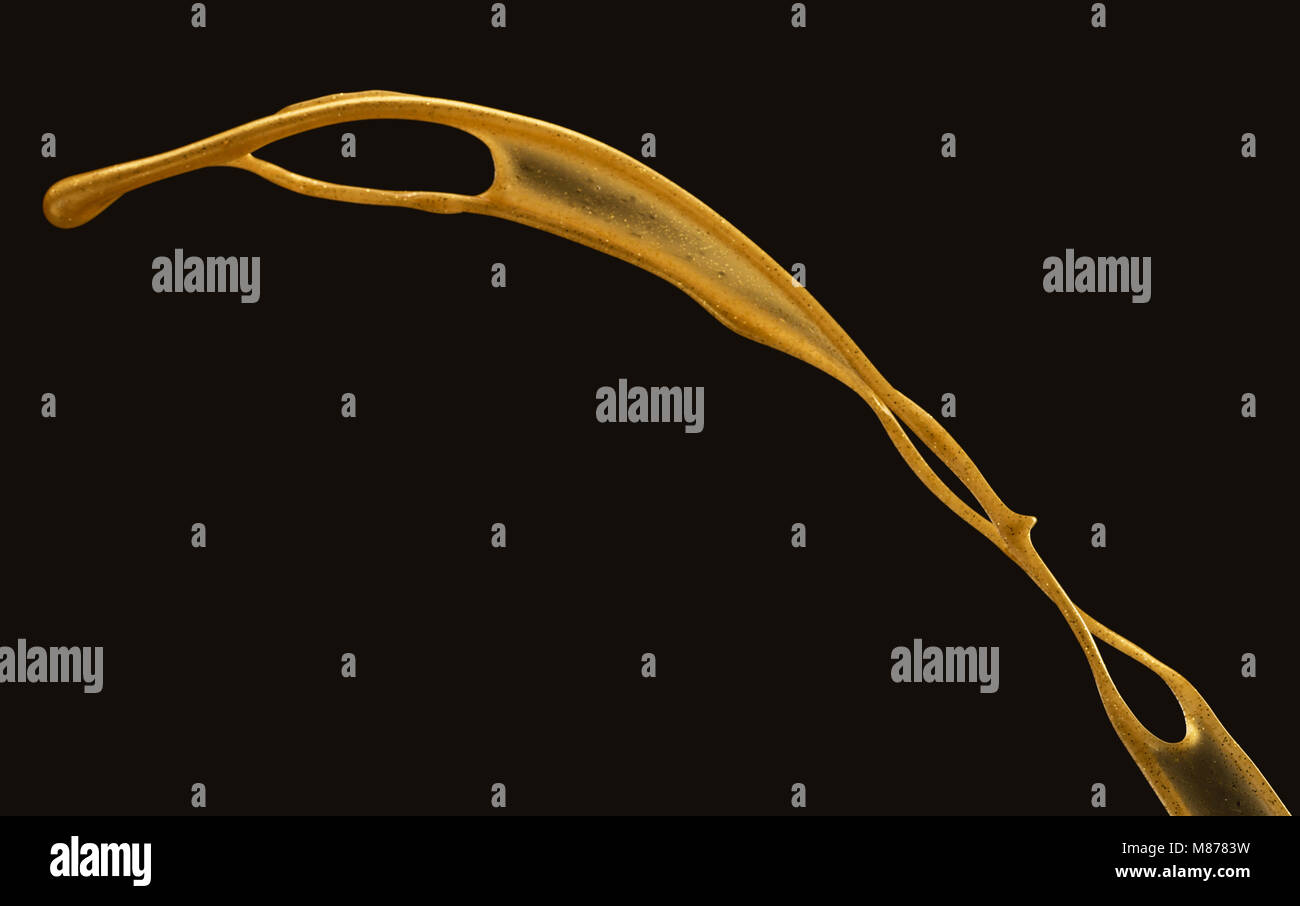 splendid golden splash over black background Stock Photo - Alamy