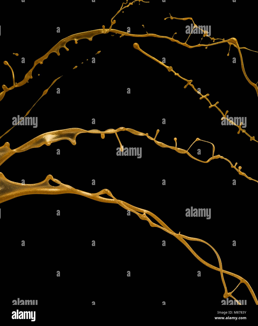 splendid golden splash over black background Stock Photo - Alamy