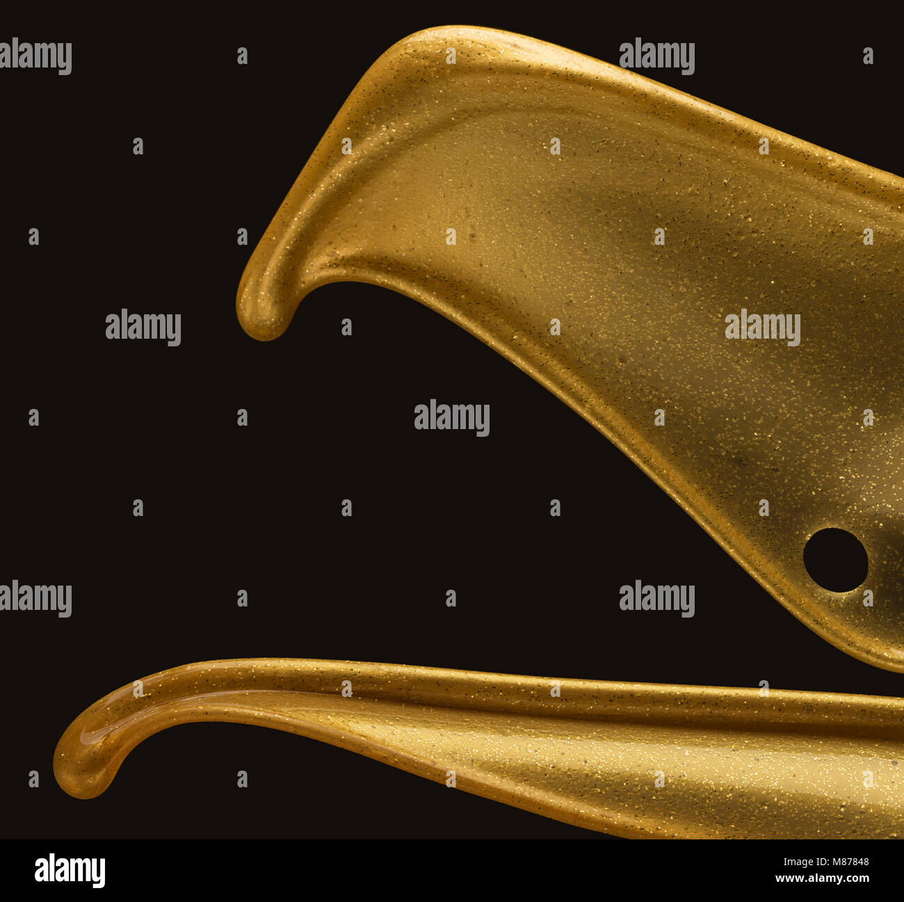 splendid golden splash over black background Stock Photo - Alamy