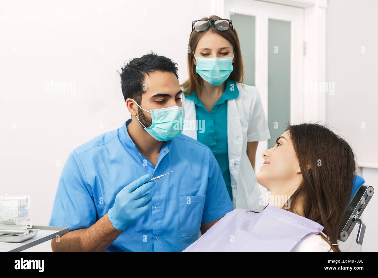 Dentist Checks Teeth Stock Photo - Alamy
