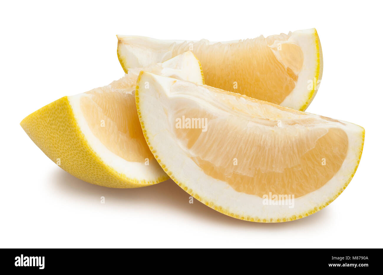 sliced pomelo path isolated Stock Photo - Alamy