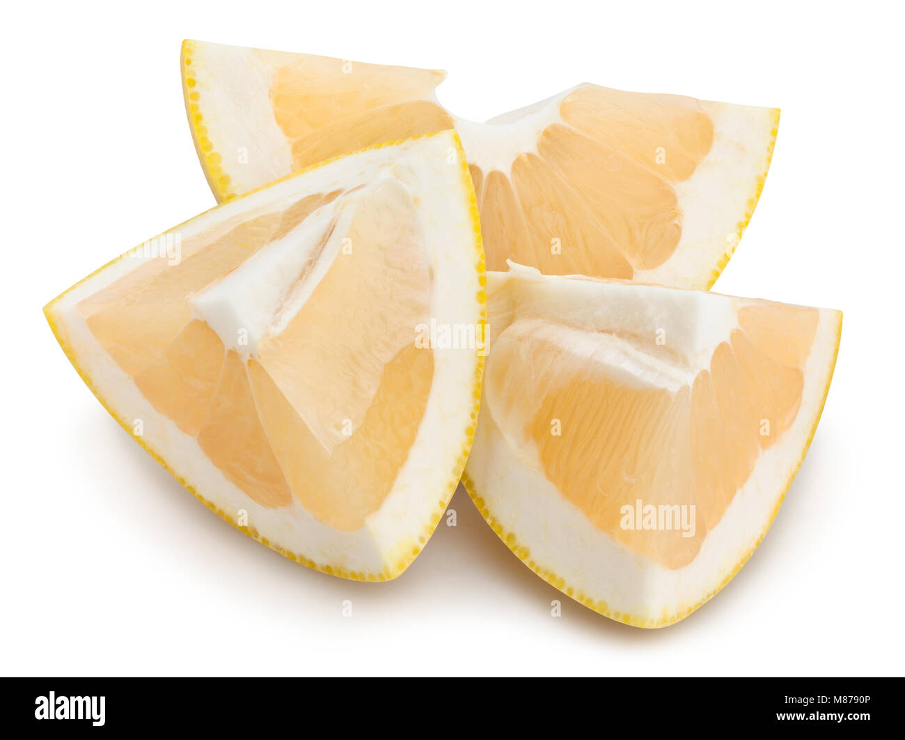 sliced pomelo path isolated Stock Photo - Alamy