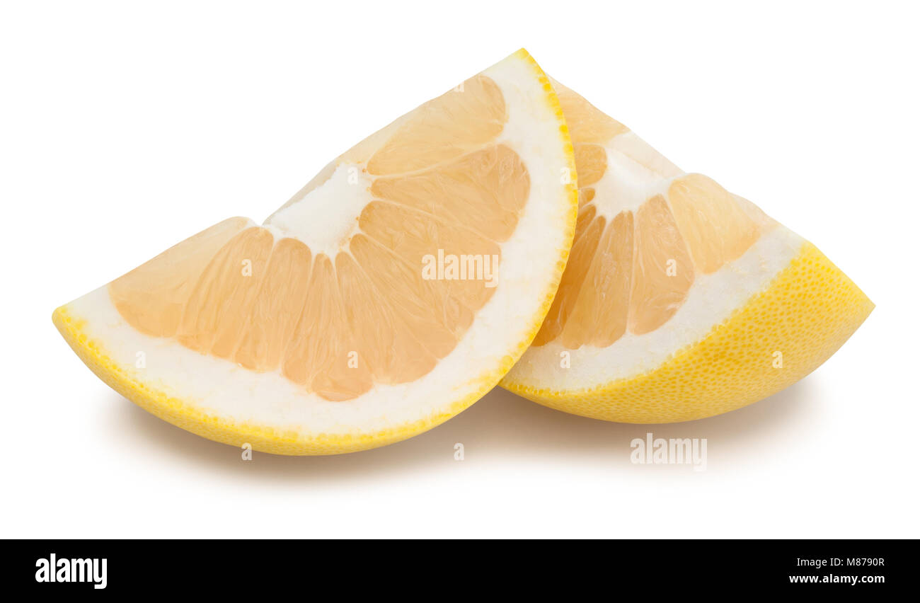 sliced pomelo path isolated Stock Photo - Alamy