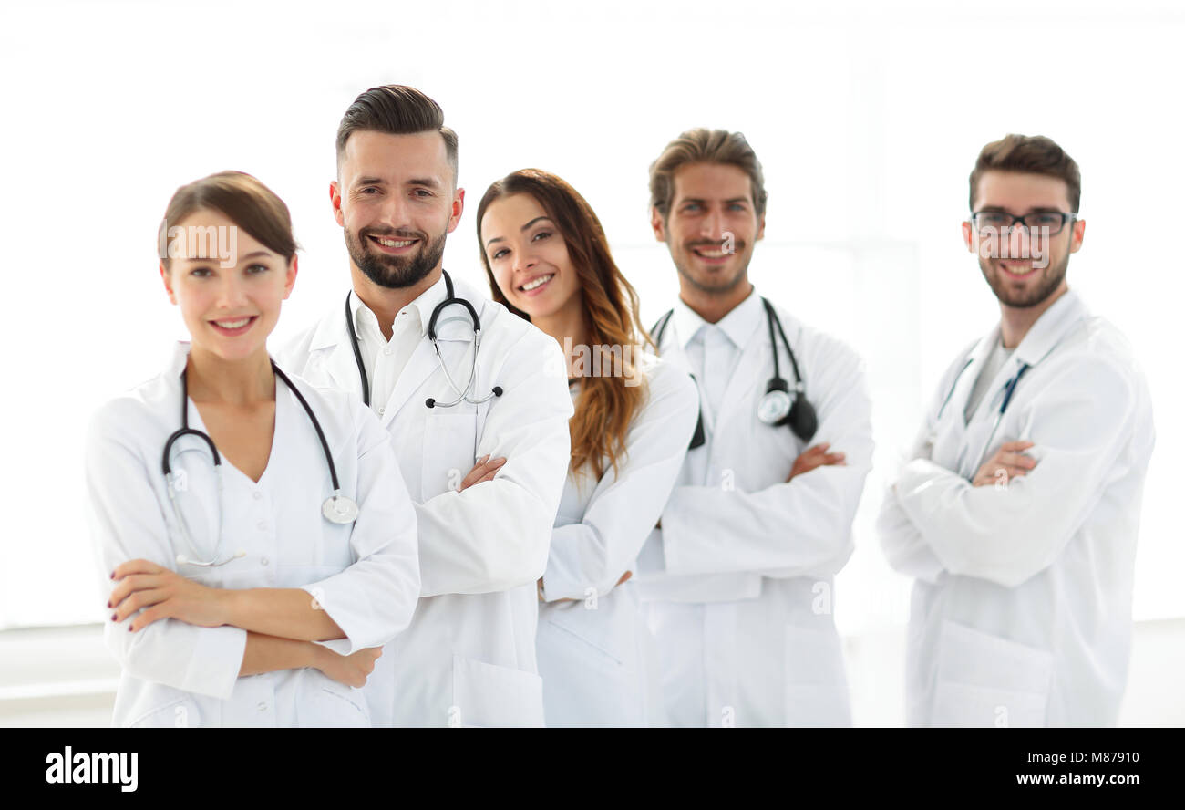portrait of a successful group of doctors interns Stock Photo - Alamy