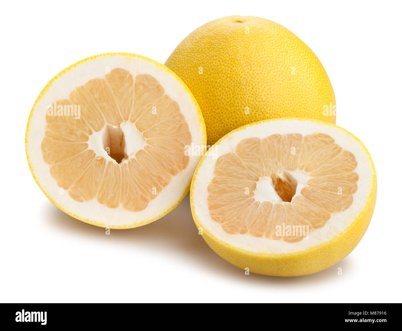 sliced pomelo path isolated Stock Photo - Alamy