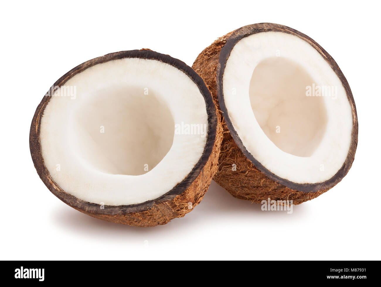 sliced coconut path isolated Stock Photo - Alamy