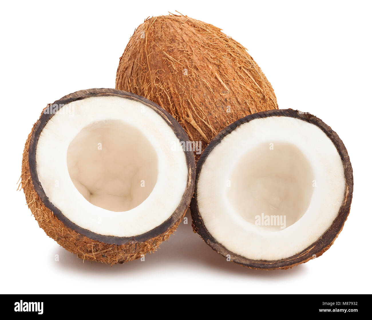 sliced coconut path isolated Stock Photo - Alamy