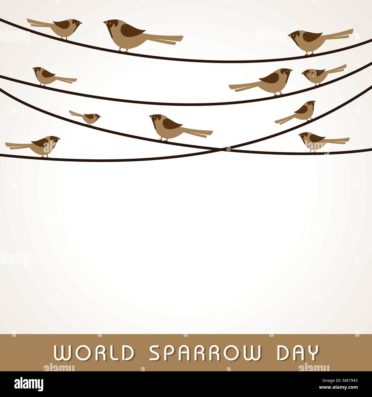 World Sparrow Day. Vector illustration of the date of sparrows. Cute ...