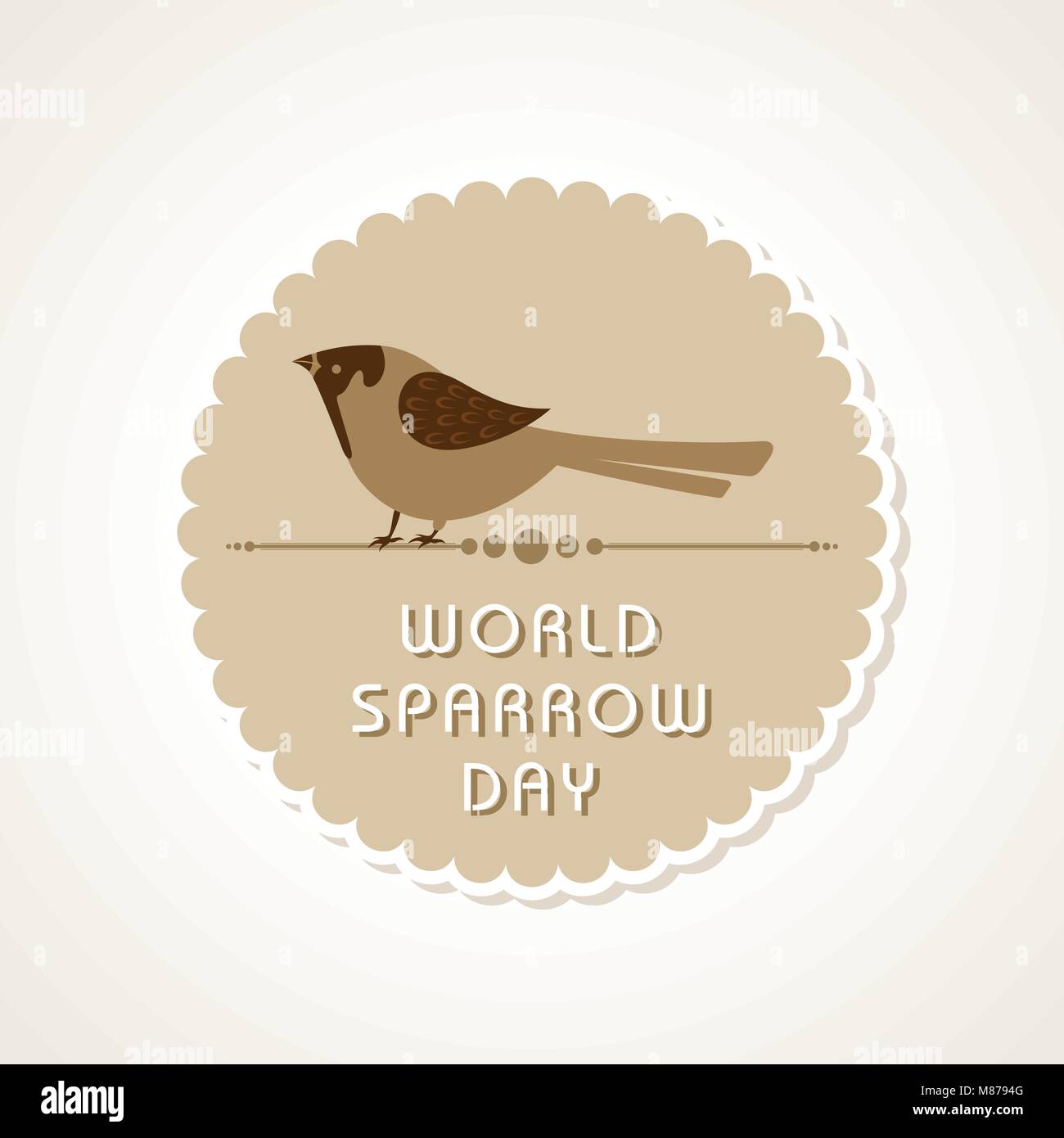 World Sparrow Day. Vector illustration of the date of sparrows. Cute ...