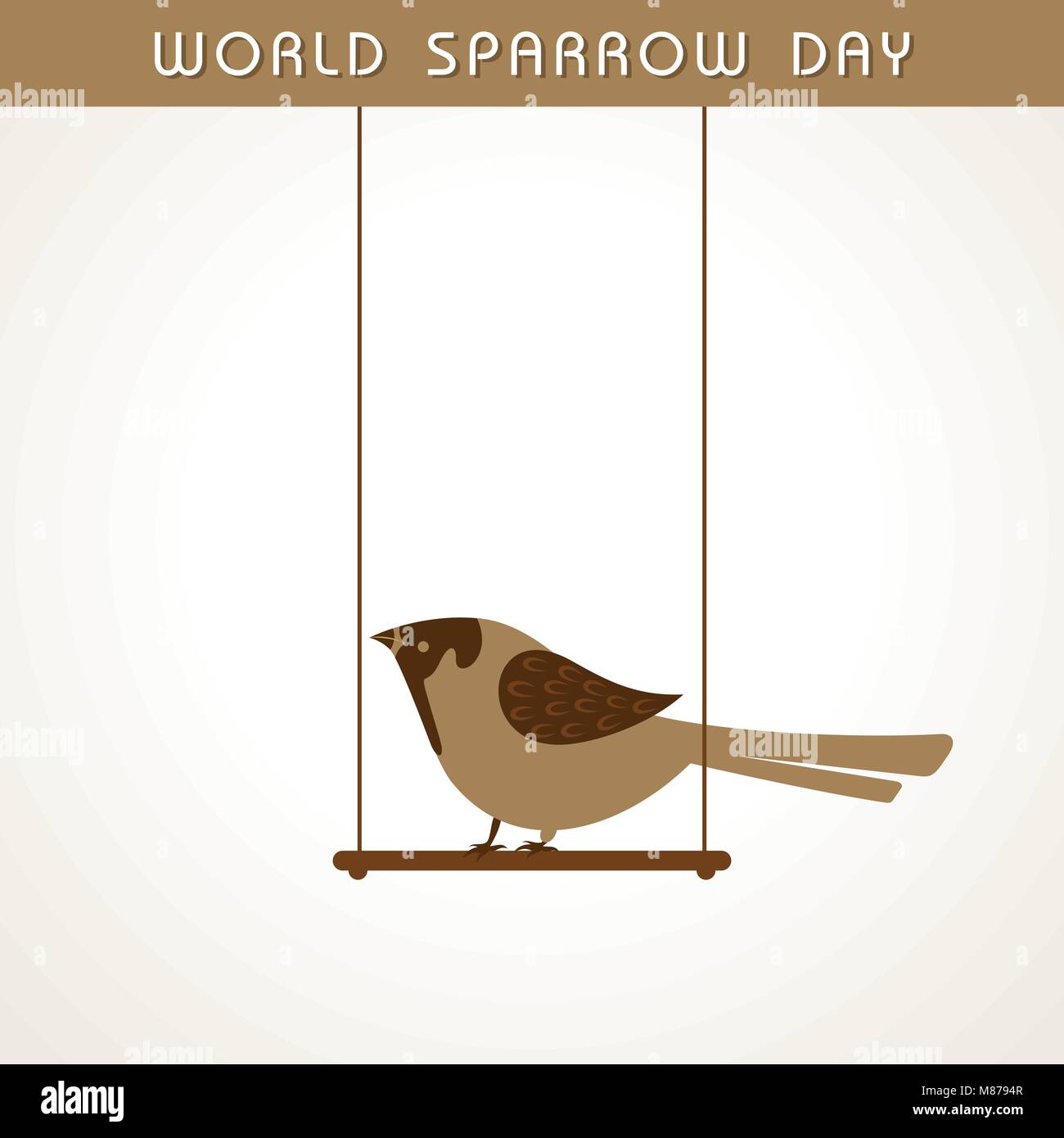 World Sparrow Day. Vector illustration of the date of sparrows. Cute ...