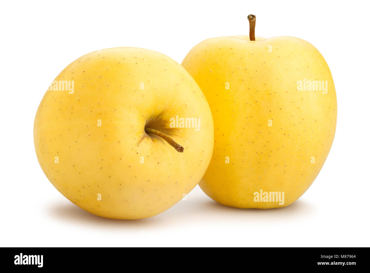 yellow apples path isolated Stock Photo - Alamy