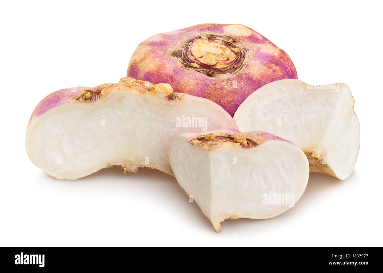 sliced swede turnip path isolated Stock Photo - Alamy