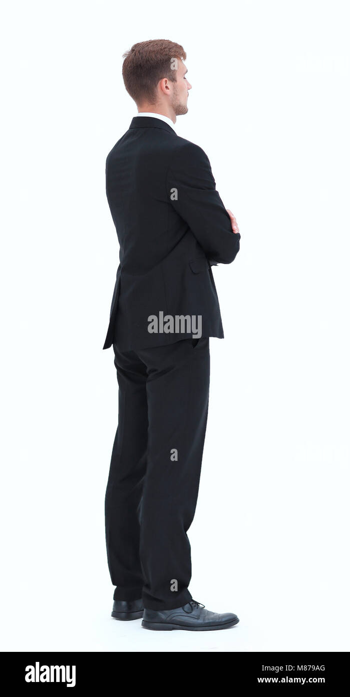 rear view. young confident businessman Stock Photo - Alamy