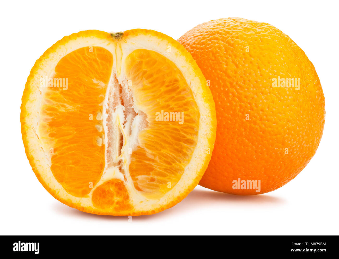 sliced orange fruit path isolated Stock Photo - Alamy