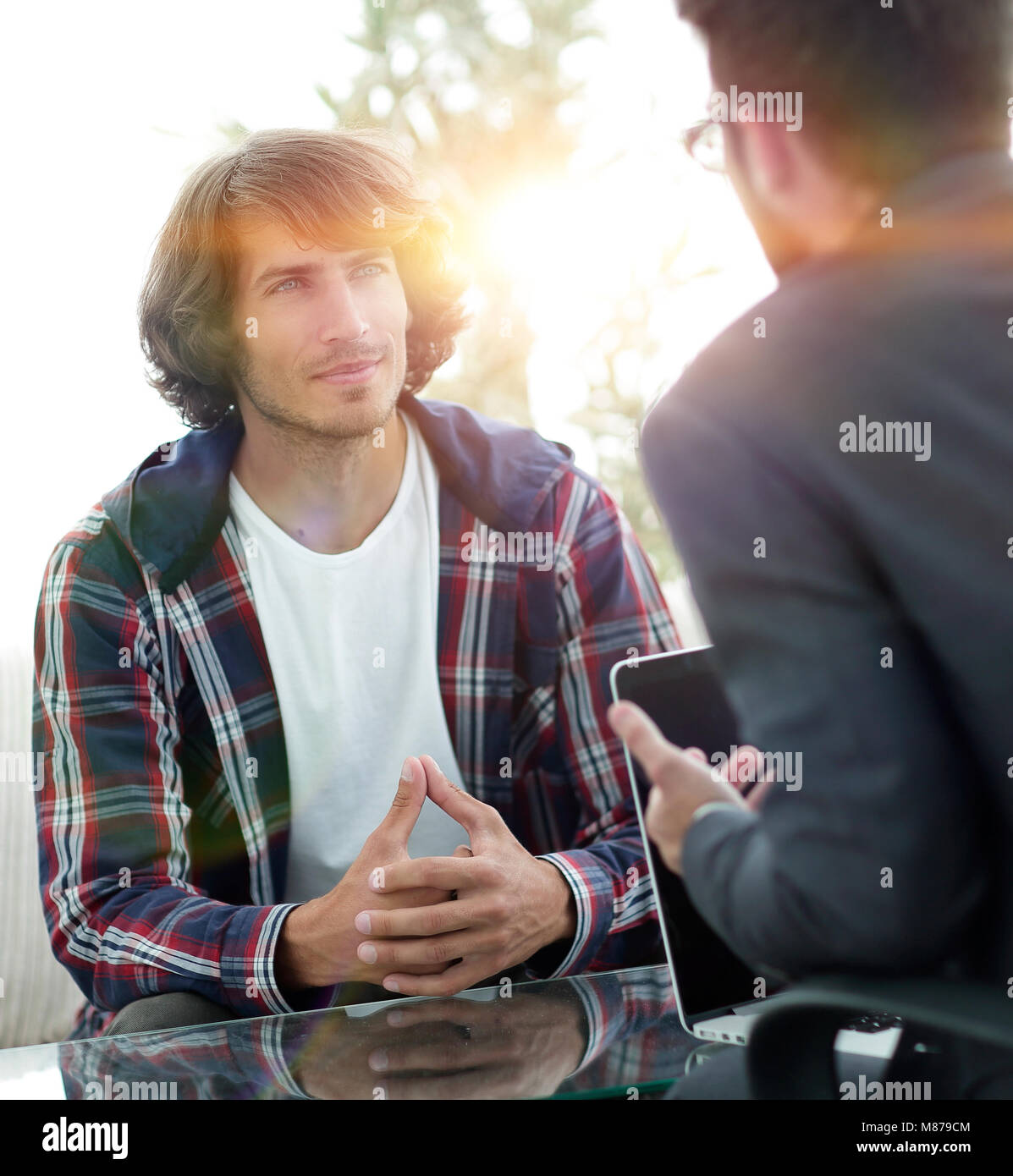 Attorney talking to client hi-res stock photography and images - Alamy