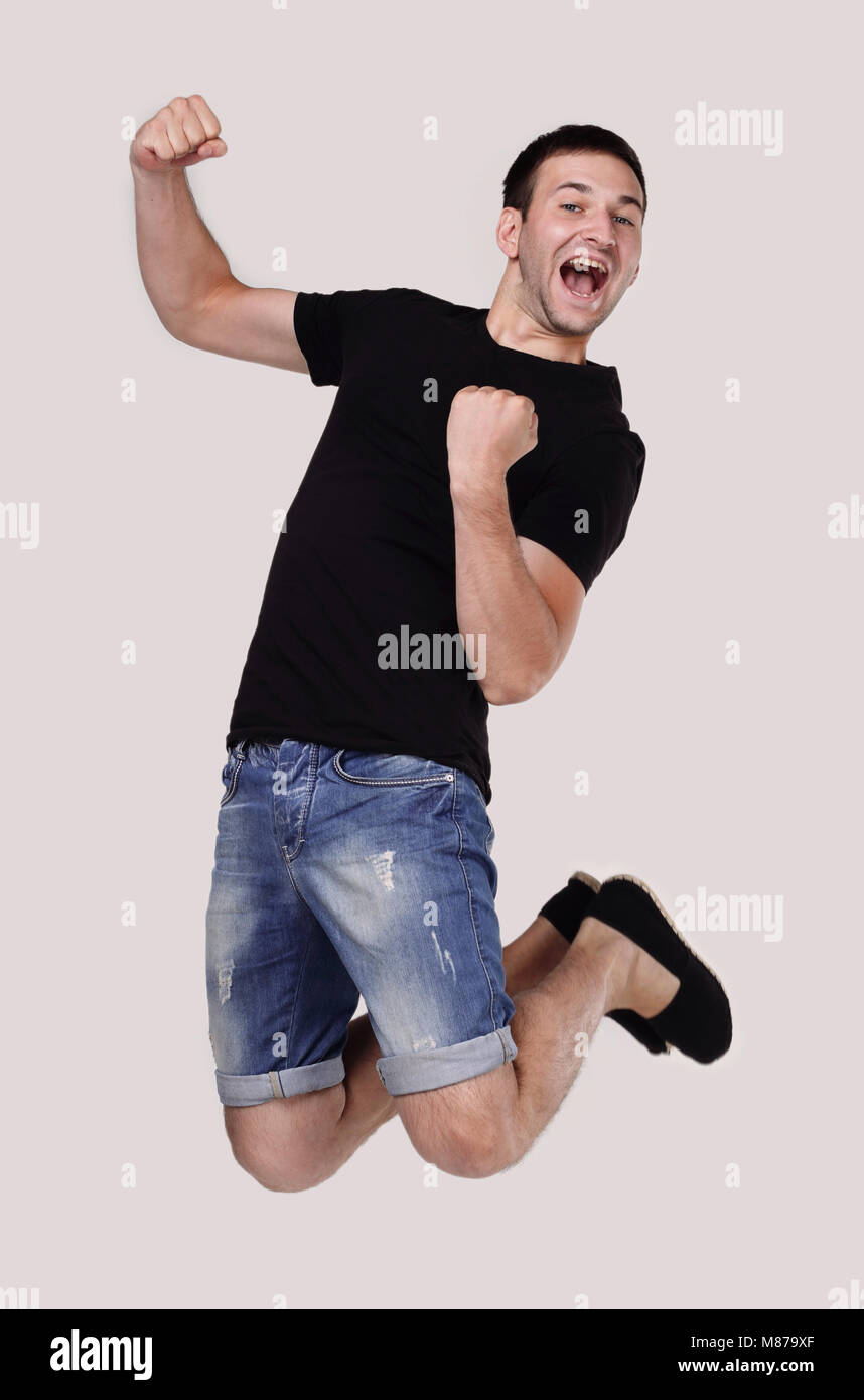happy modern man.isolated on white Stock Photo - Alamy