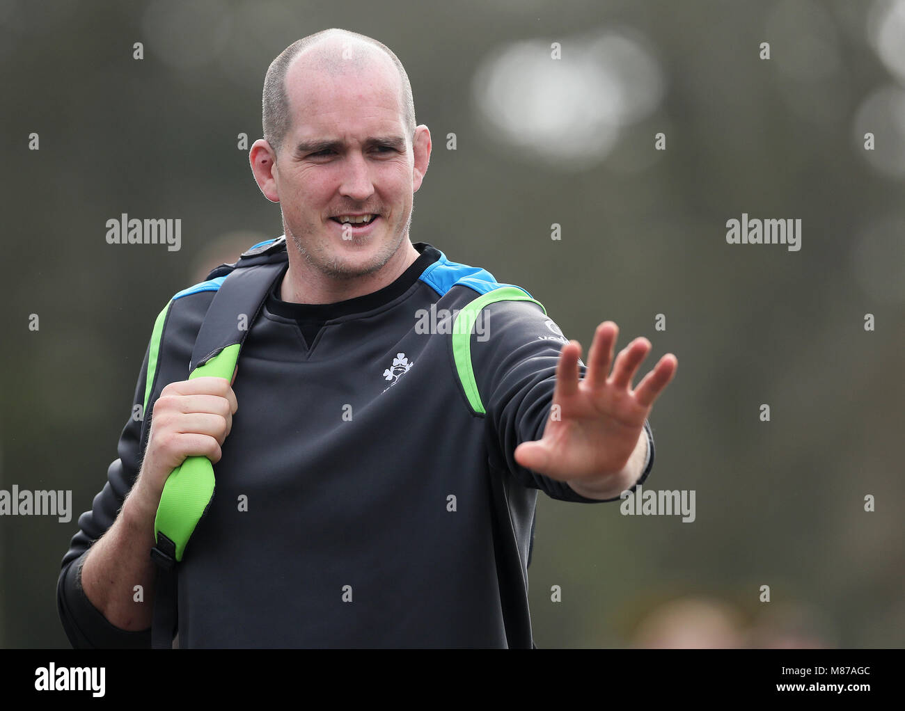 Ireland's Devin Toner arrives for the training session at Carton House ...
