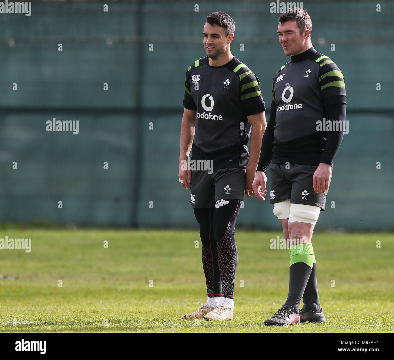 Ireland's Conor Murray (left) and Peter O'Mahony during the training ...