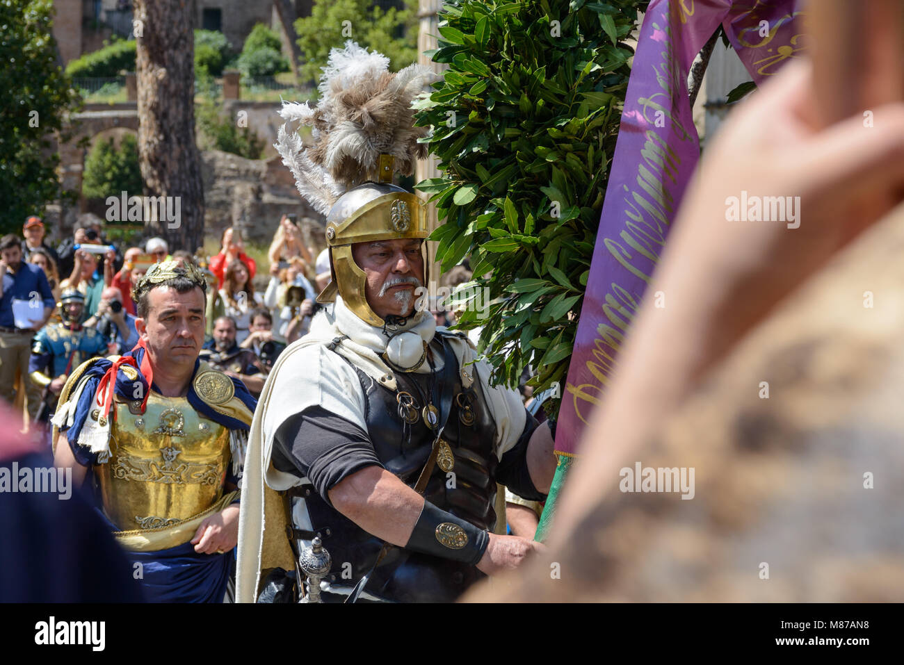 Rome, Italy - April 23, 2017: the representation of the ancient romans ...