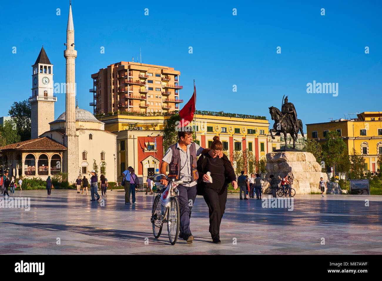 Albania, Tirana, Skanderbeg square Stock Photo - Alamy