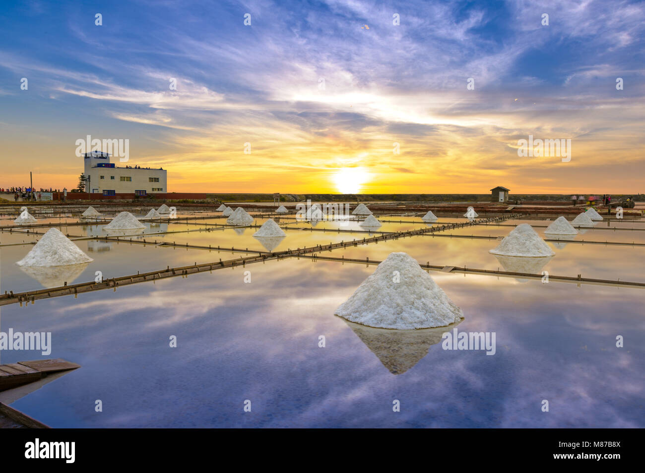 Salt pans in Jingzaijiao, Tainan, Taiwan Stock Photo - Alamy