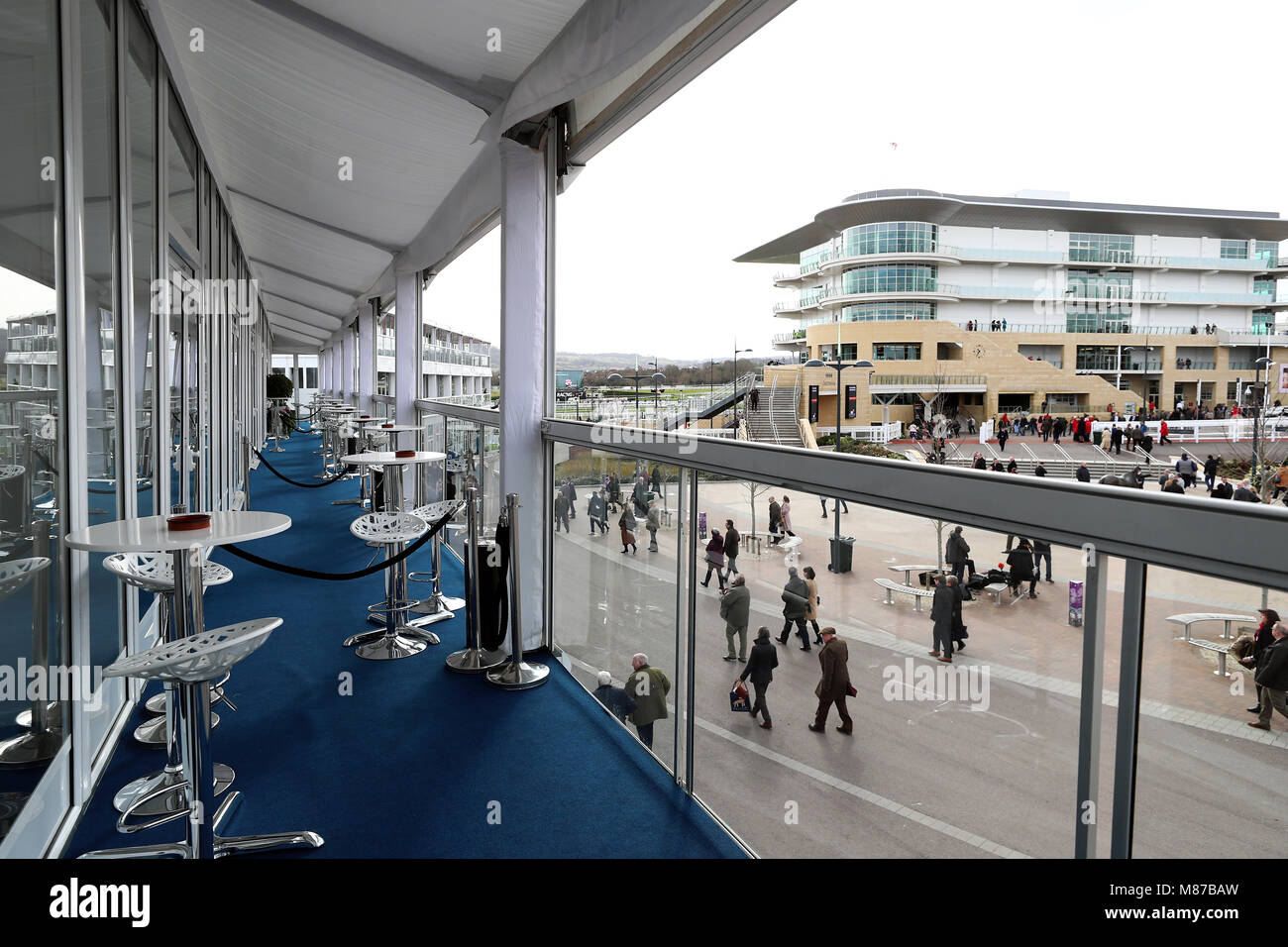 A general view from the Parade ring viewing boxes at Cheltenham ...