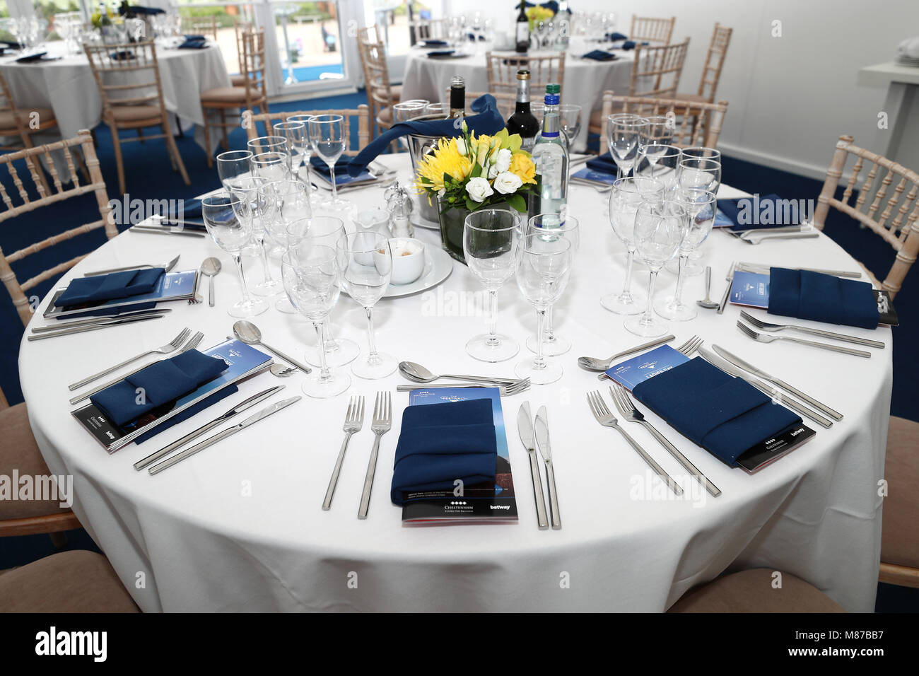 A general view of the Parade ring viewing boxes at Cheltenham ...