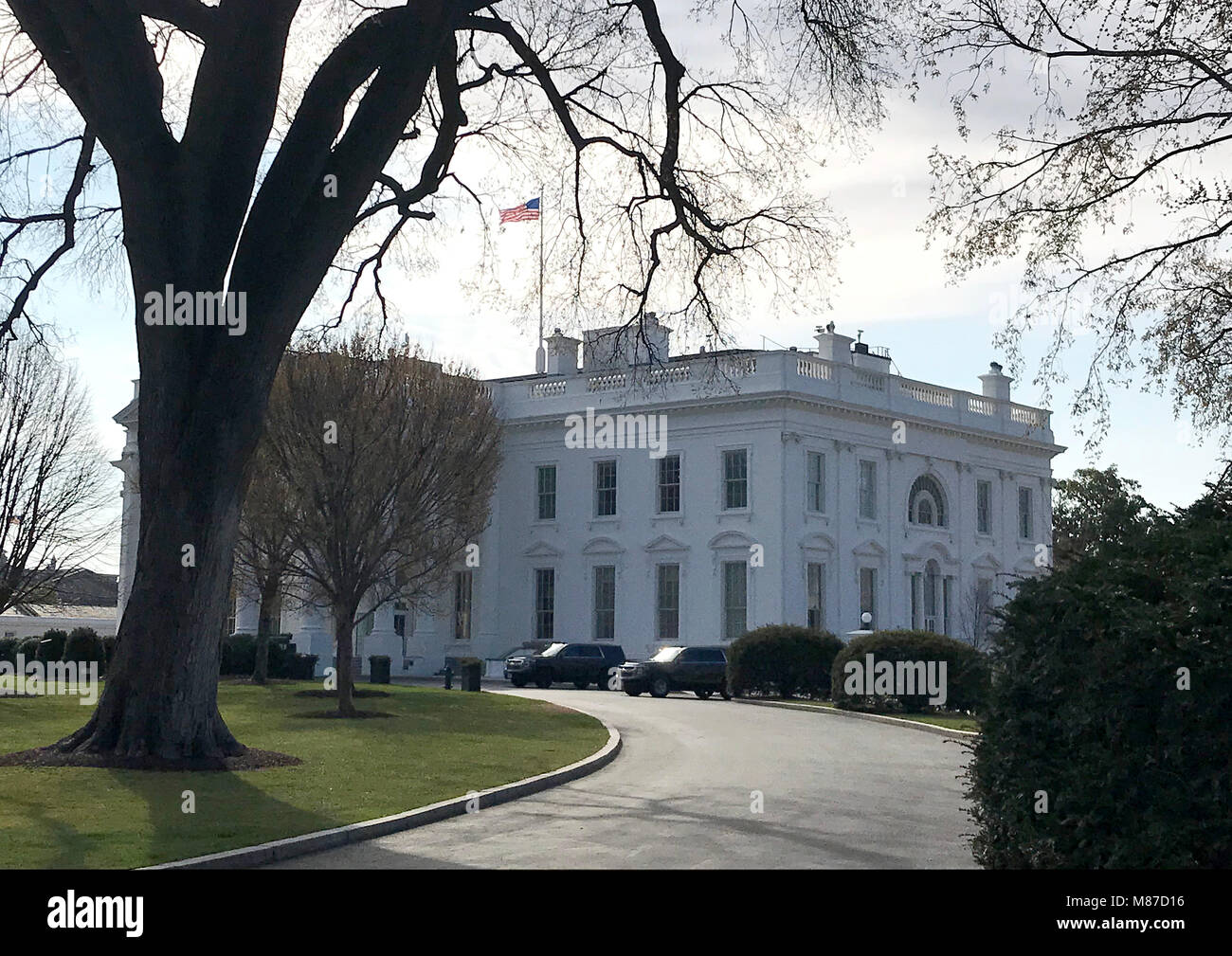 An external view of the White House in Washington DC, USA, as the US ...