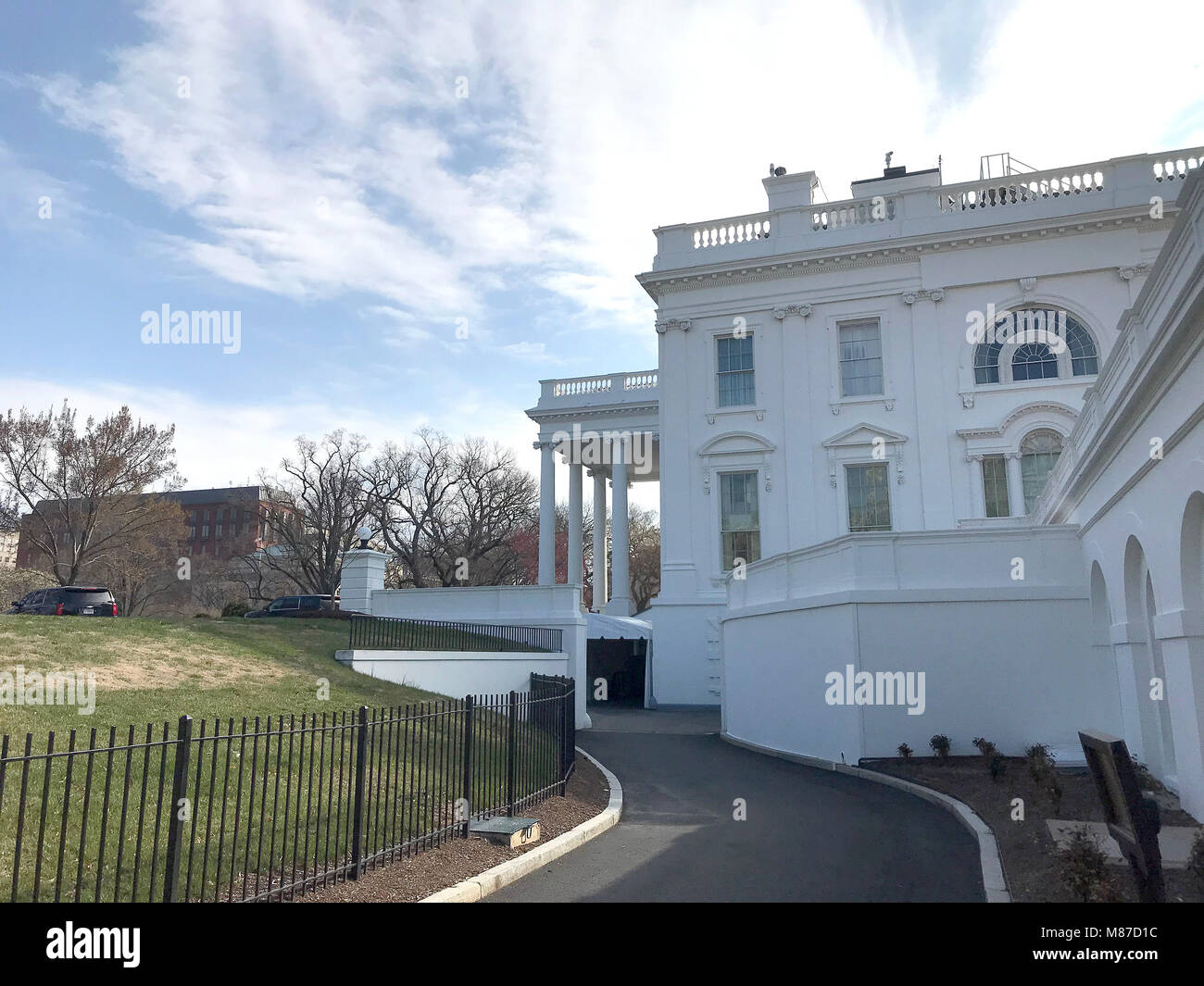 An external view of the White House in Washington DC, USA, as the US ...