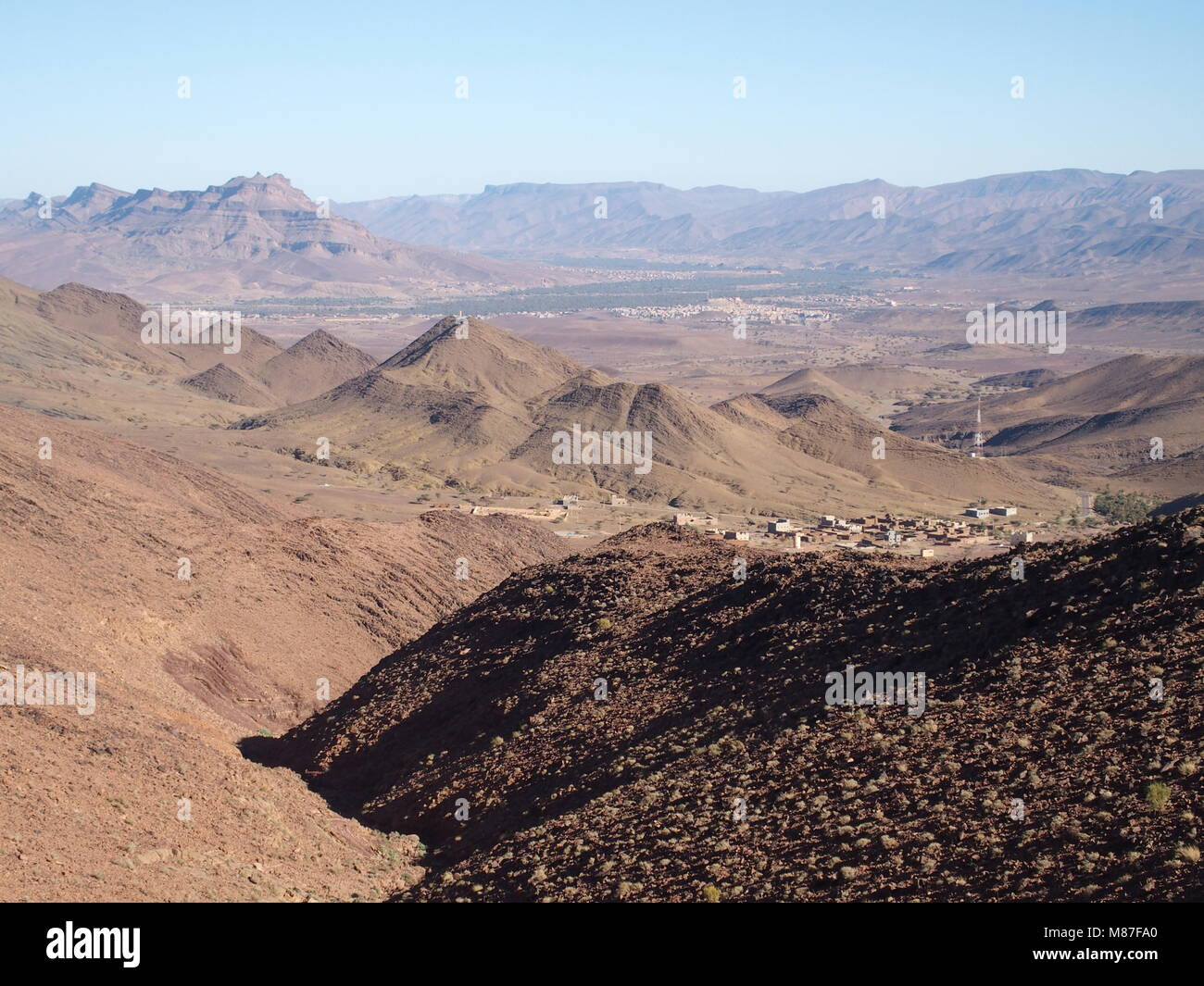 Rocky Atlas Mountains range landscapes in southeastern Morocco near old ...