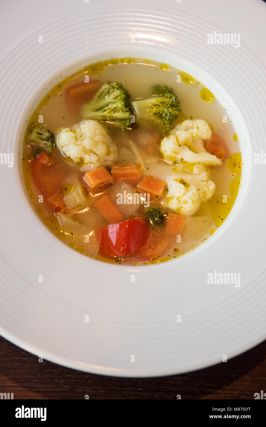 Light soup of fresh vegetables Stock Photo - Alamy