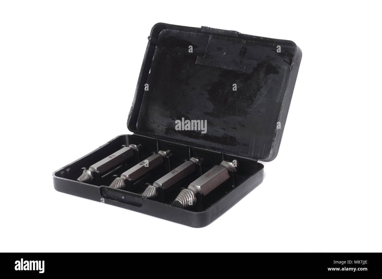 Screw Extractor Set in Black Plastic Box Stock Photo - Alamy