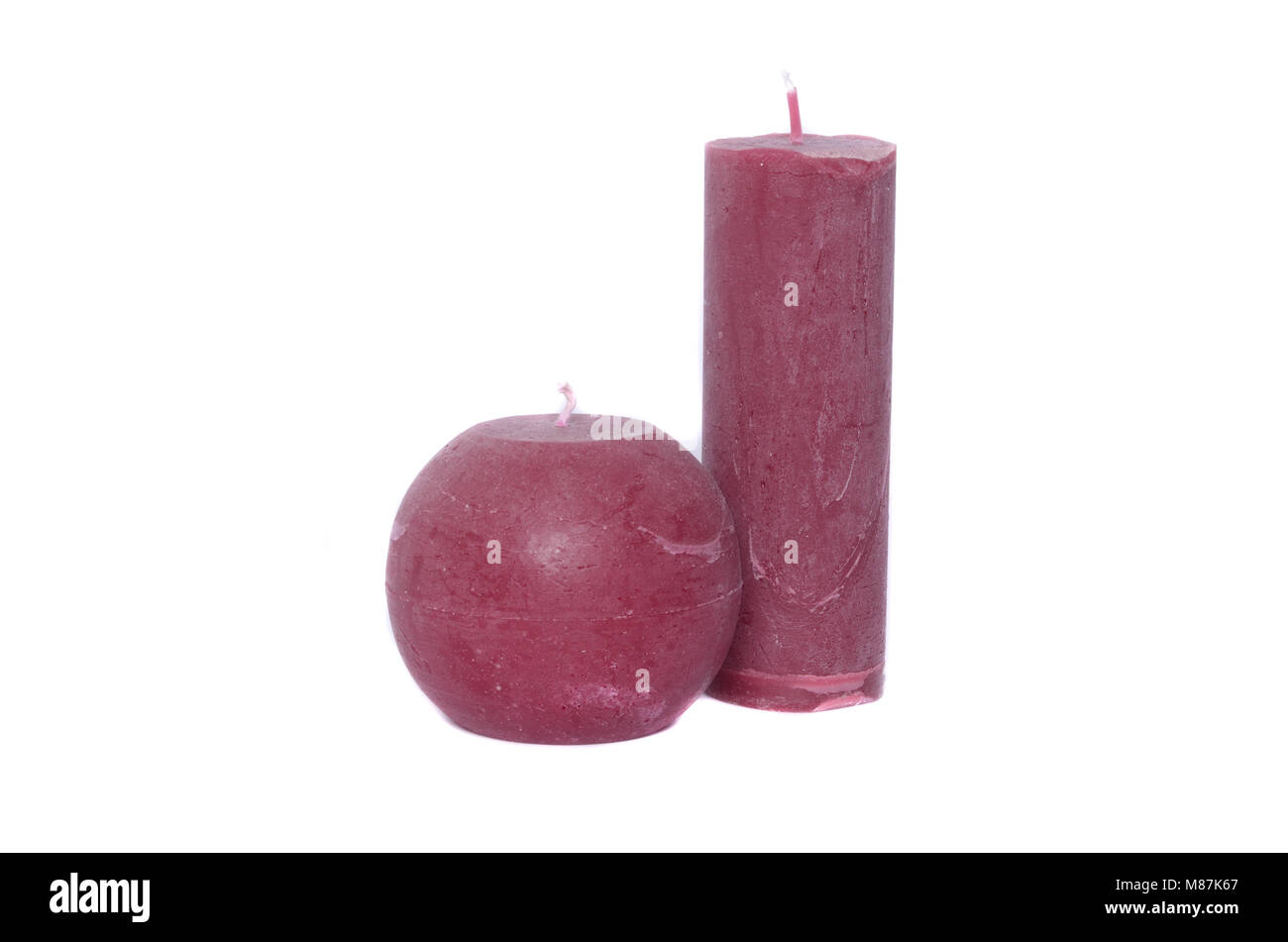 Red candle isolated on white background Stock Photo - Alamy