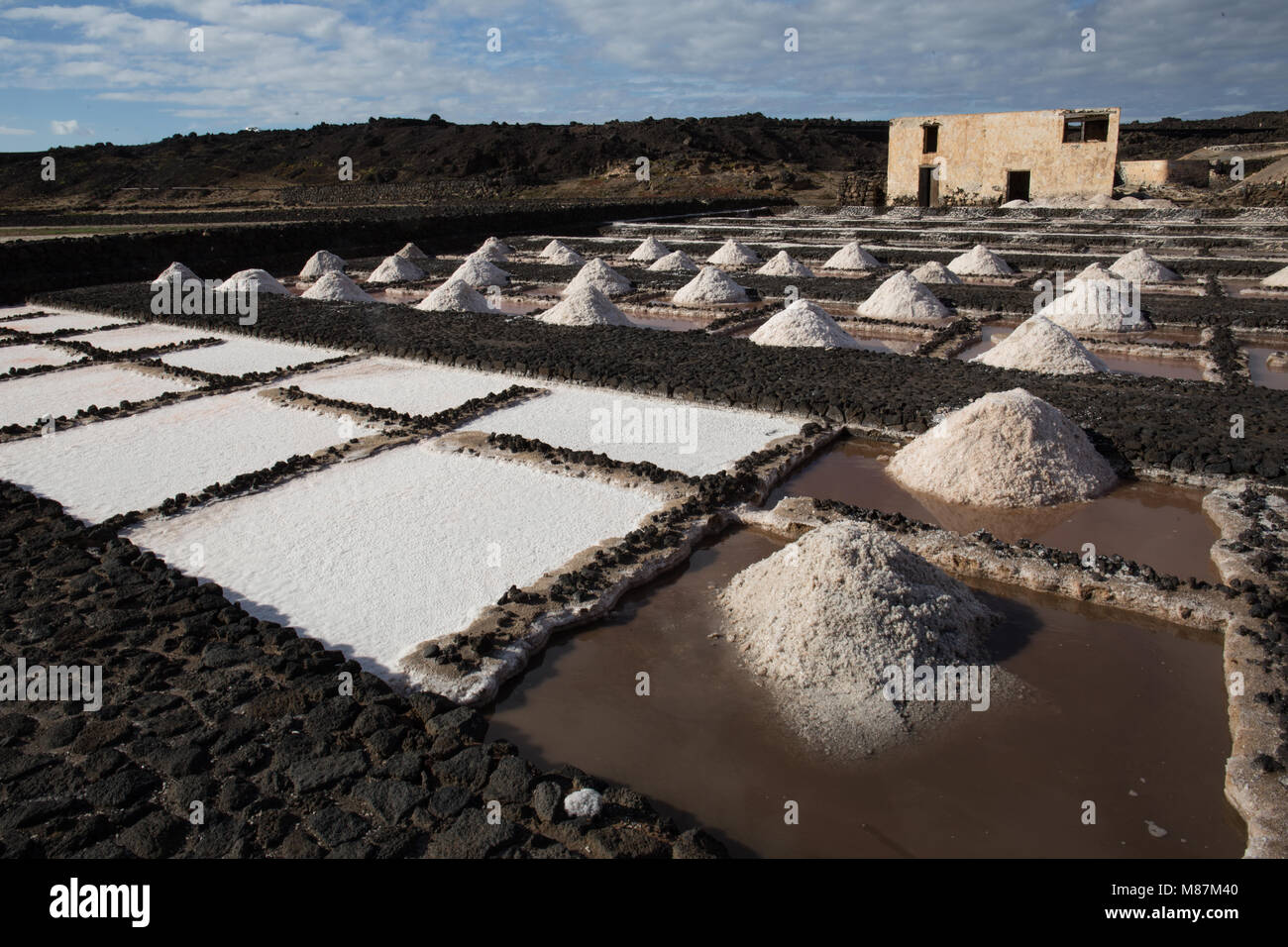 Seawater salt pans hi-res stock photography and images - Alamy