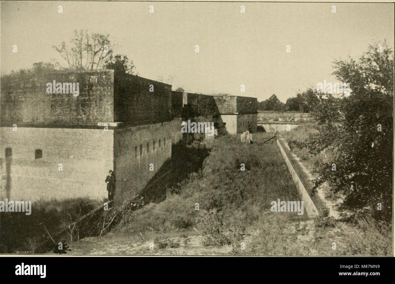 East Side of the Old Neglected Fort Redoubt, Pensacola, 1904 Stock ...