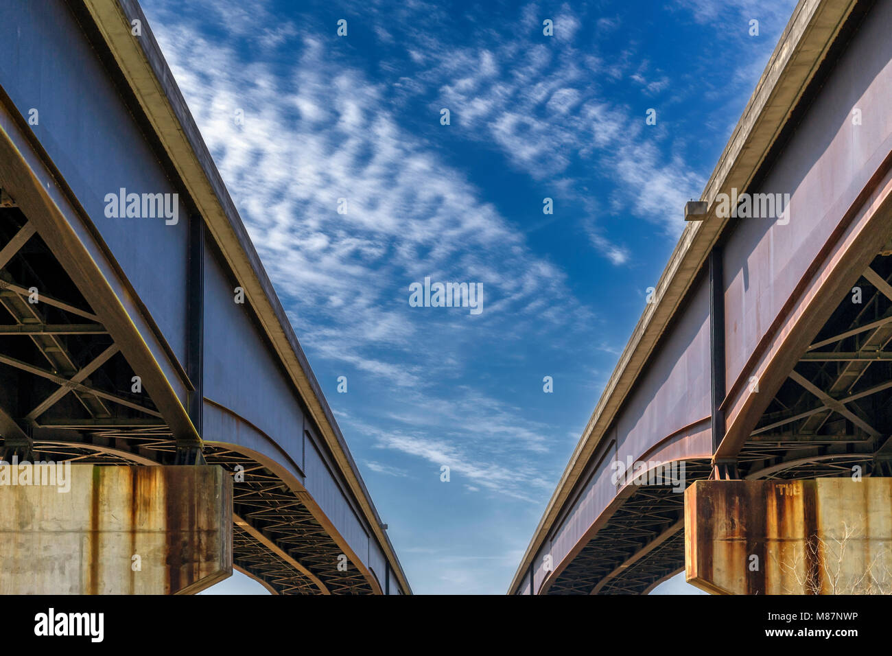 The bridge seems to vanish into the sky as it connects both sides of ...