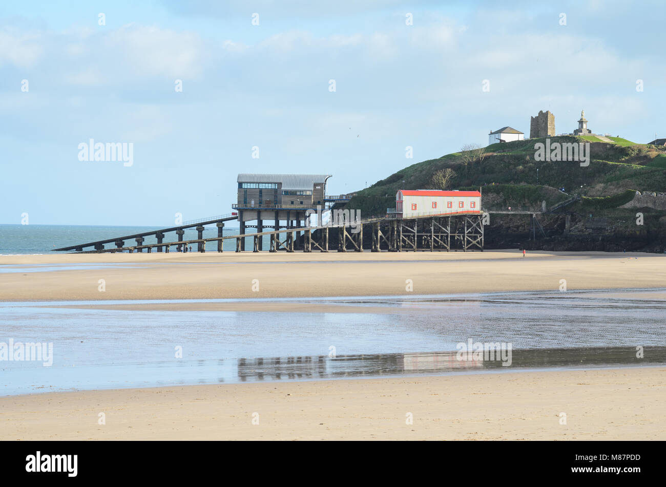 Tenby Lifeboat Station on Tenby Beach in Pembrokeshire, South Wales ...