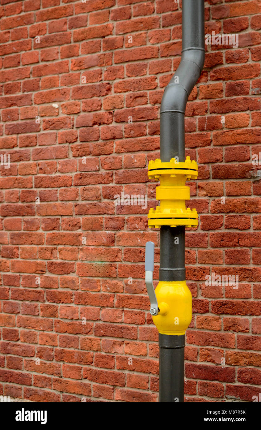 Along the wall there is a gas pipe.On the pipe the valve is installed ...