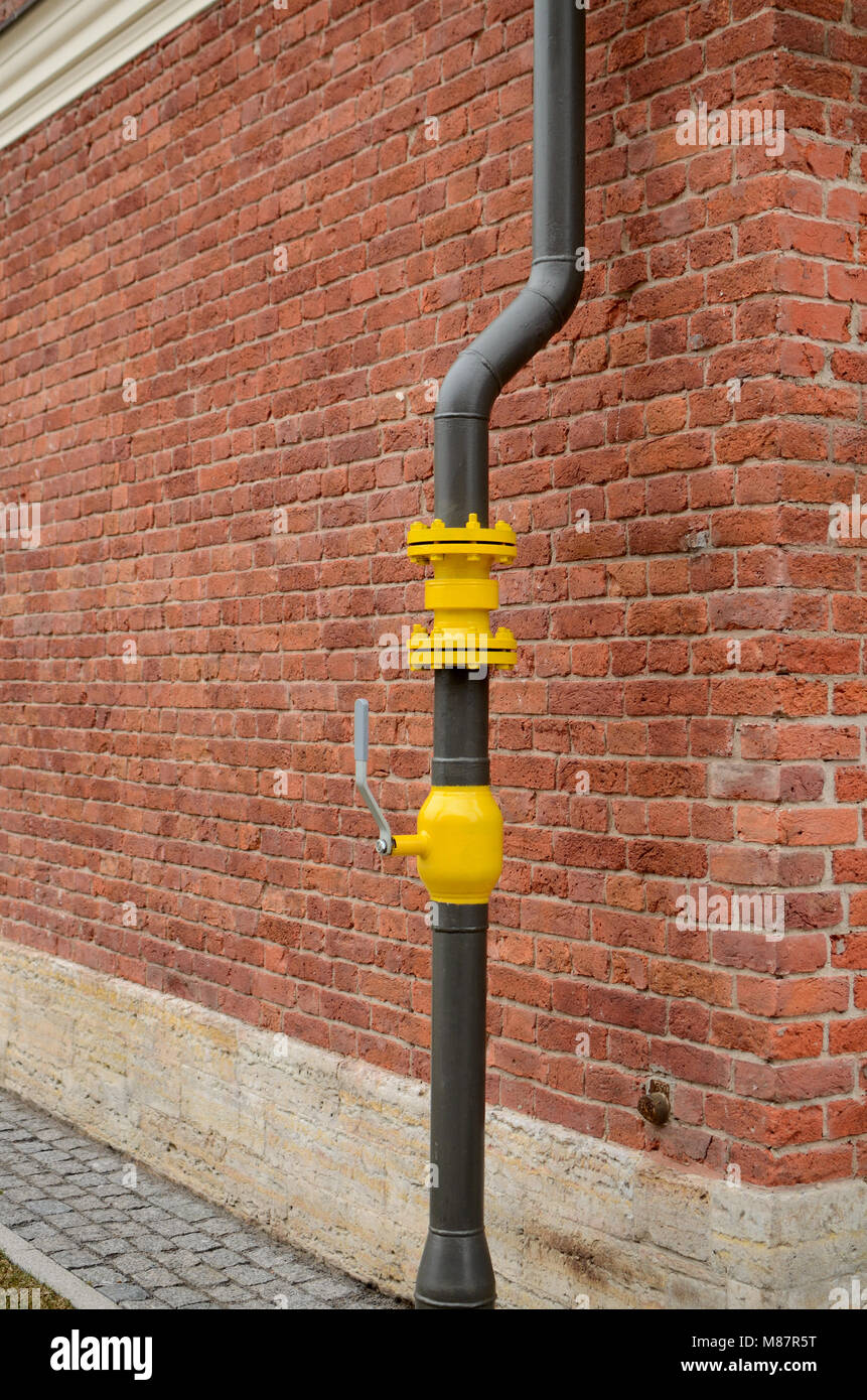 Along the wall there is a gas pipe.On the pipe the valve is installed ...