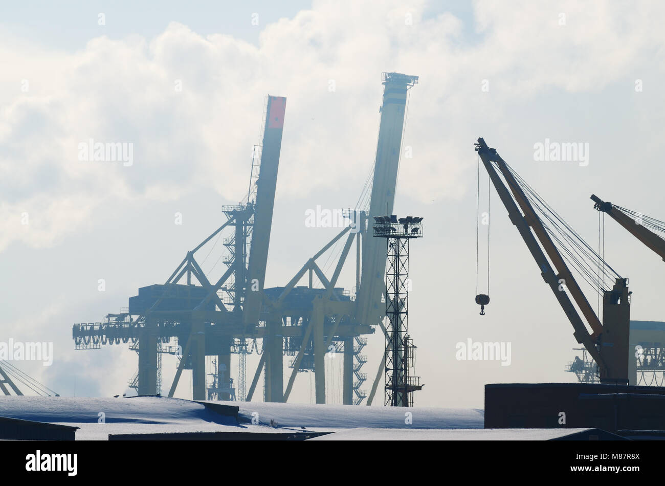 Port area in the city.Here, loading and unloading of ships is carried ...