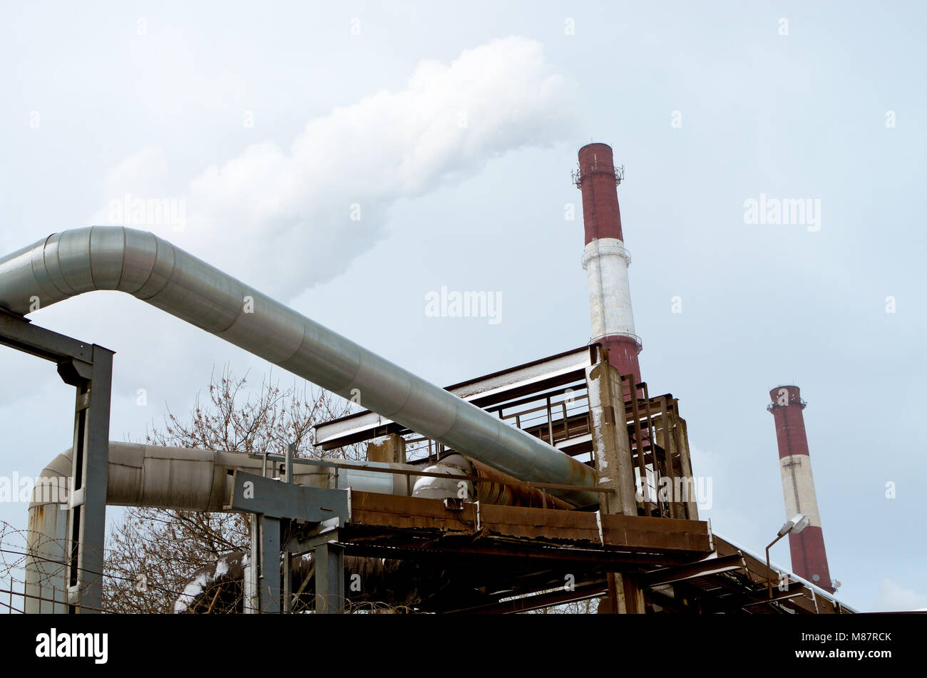 Industrial facility in the city.Plant for the generation of heat Stock ...