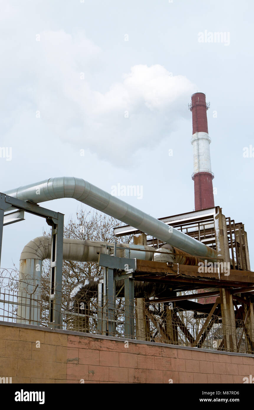 Industrial facility in the city.Plant for the generation of heat Stock ...