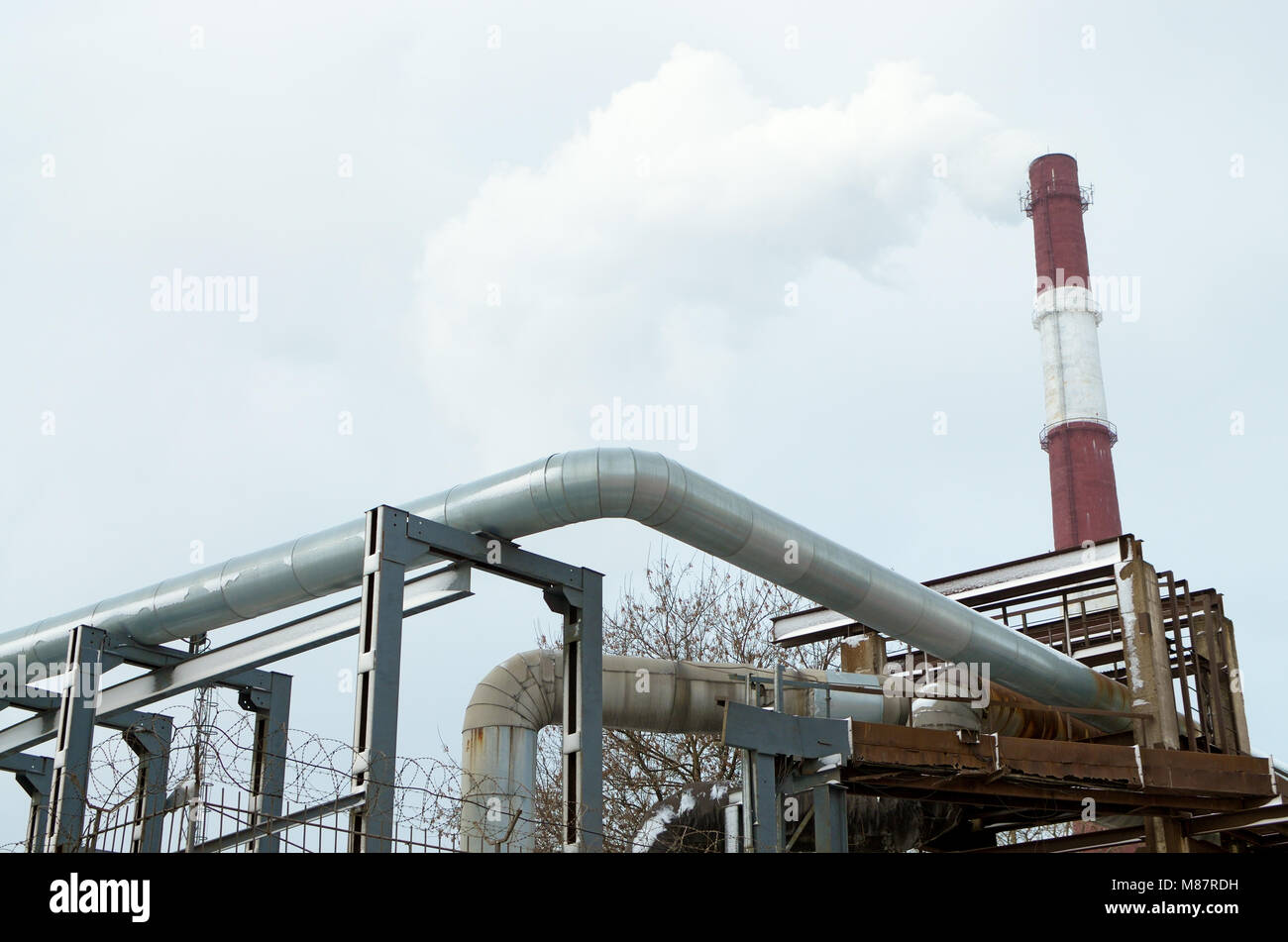 Industrial facility in the city.Plant for the generation of heat Stock ...