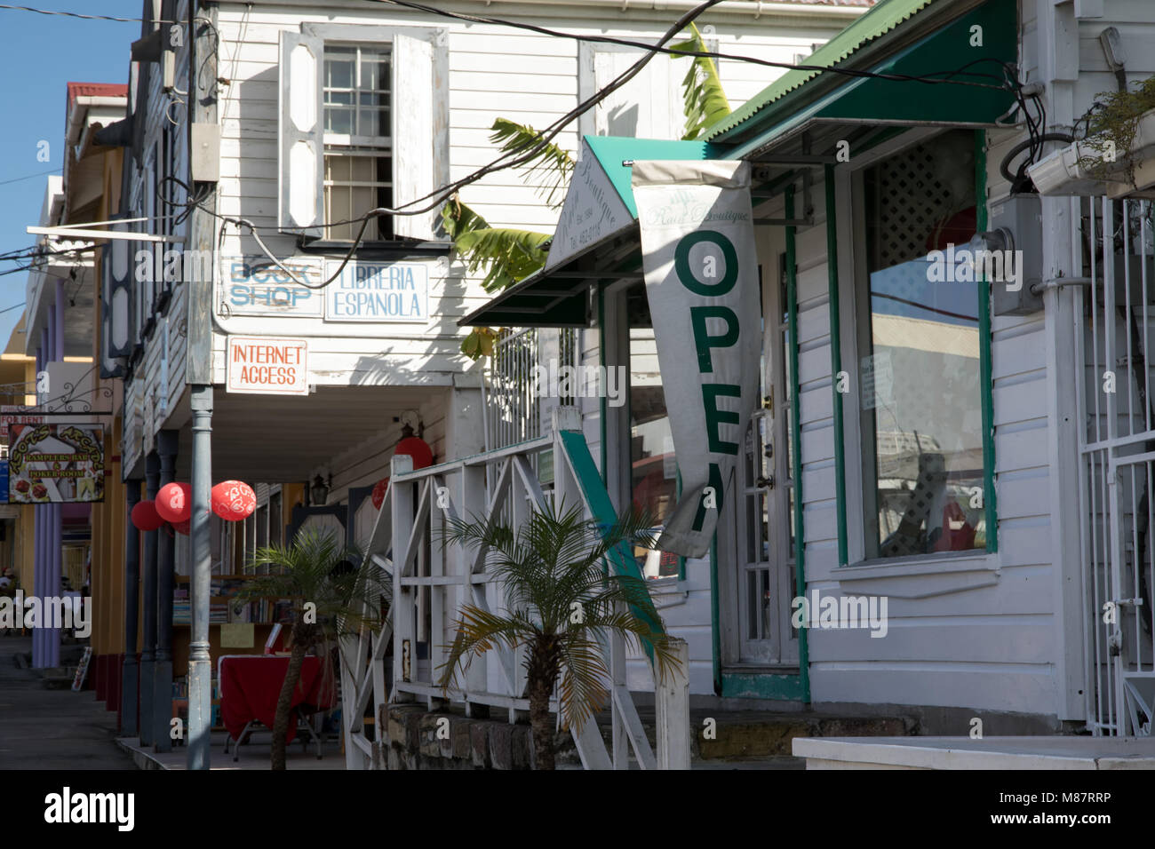 Shops in St John's Antigua Stock Photo - Alamy