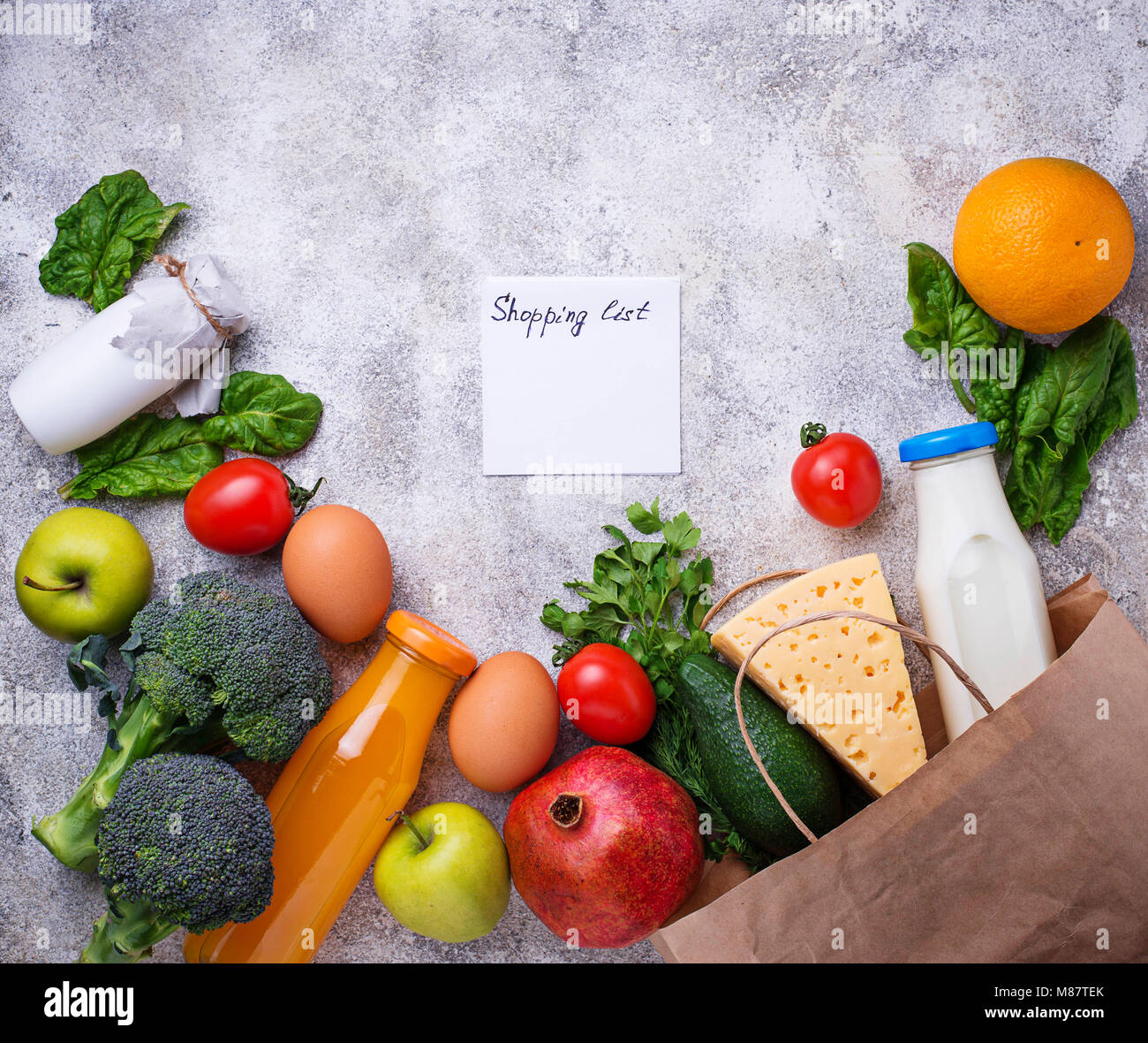 Grocery list fruits and vegetables hi-res stock photography and images ...
