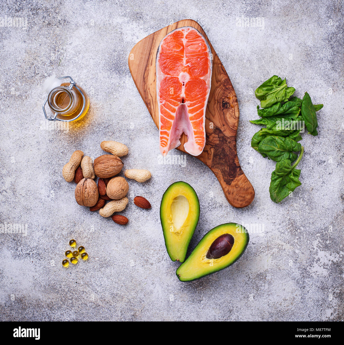 Selection healthy fat sources hi-res stock photography and images - Alamy