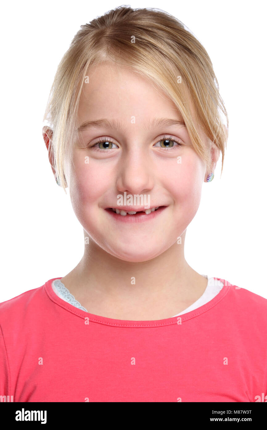 Child kid girl portrait isolated on a white background Stock Photo - Alamy