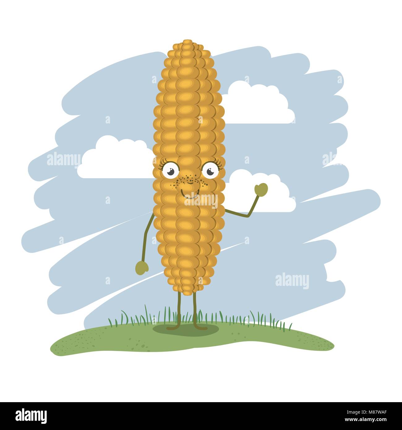 colorful background with cartoon corn Stock Vector Image & Art - Alamy